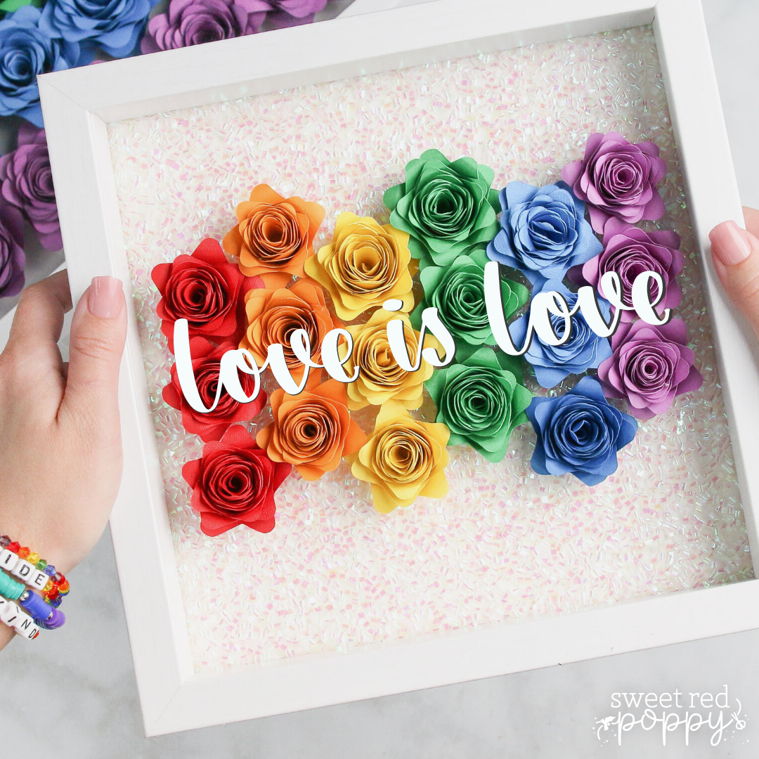 Rainbow Pride Rolled Flower Shadow Box SVG Cut Files & Ad-Free Printab ...