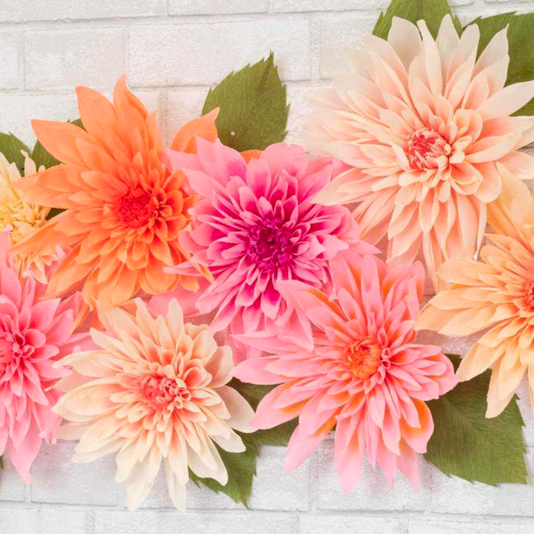 Oversized Crepe Paper Dahlia SVG Cut File & Ad-Free Printable Tutorial ...