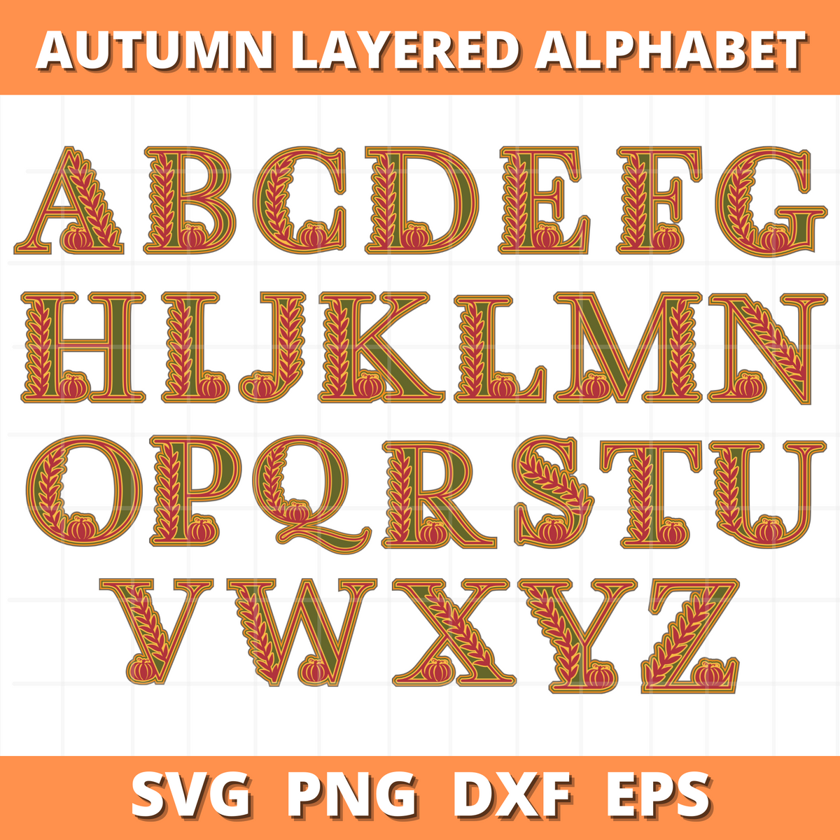 Autumn Layered Alphabet Cut Files – Sweet Red Poppy